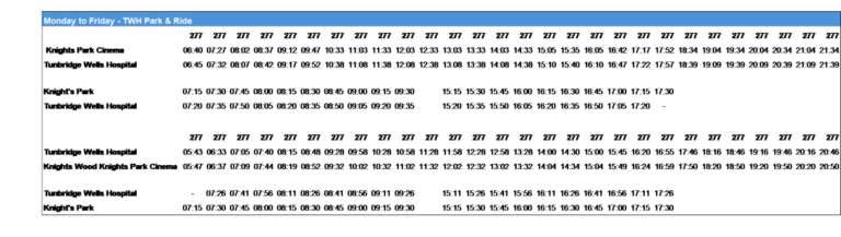 Park and ride - Maidstone and Tunbridge Wells NHS Trust